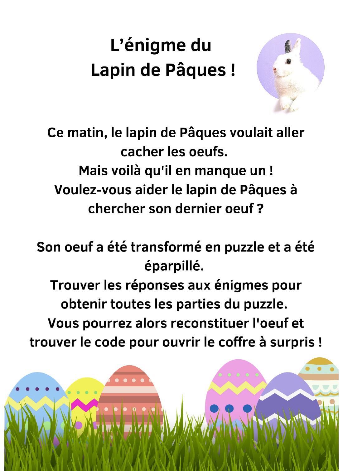 L’énigme du lapin de Pâques. – Point KT